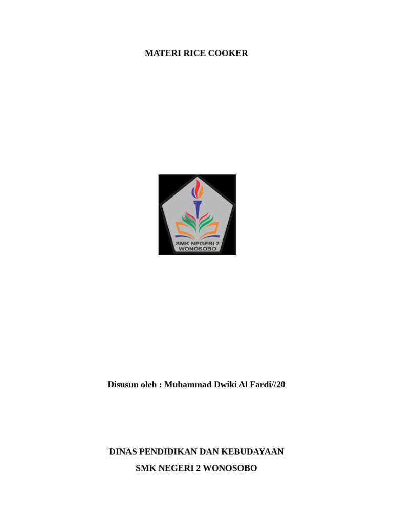 Materi Rice Cooker by Muhammad Dwiki Al Fardi | PDF