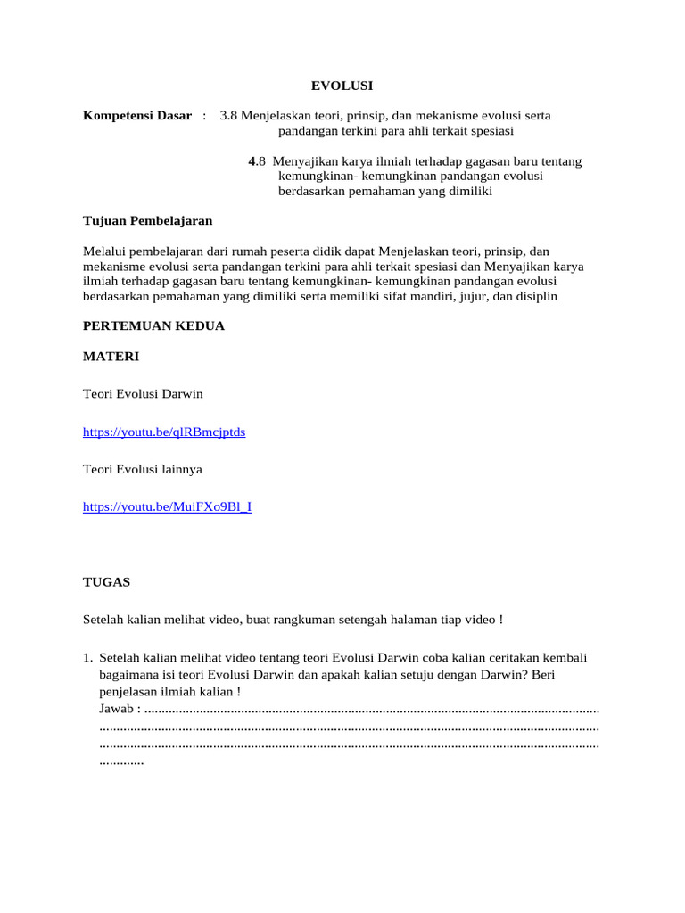 LKPD Evolusi 2 | PDF