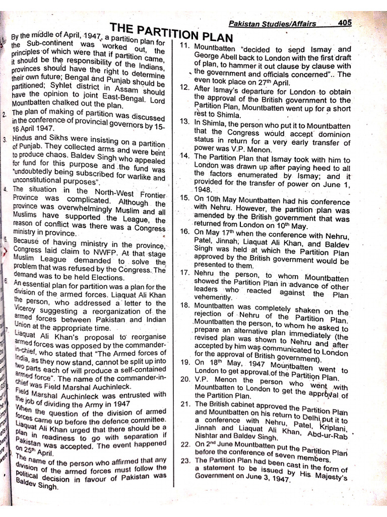 The Partition Plan | PDF