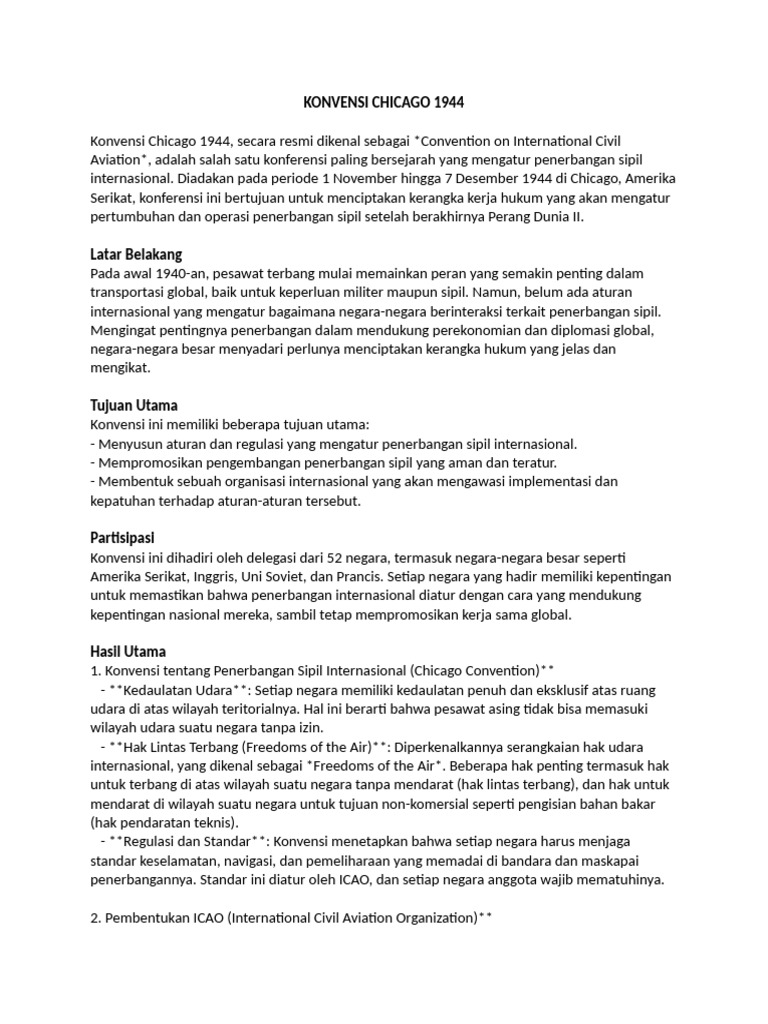 Konvensi Chicago 1944 | PDF