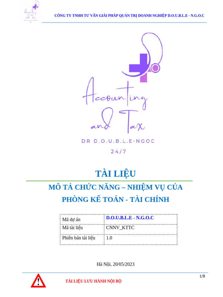 Bang Mo Ta Chuc Nang Nhiem Vu TCKT | PDF