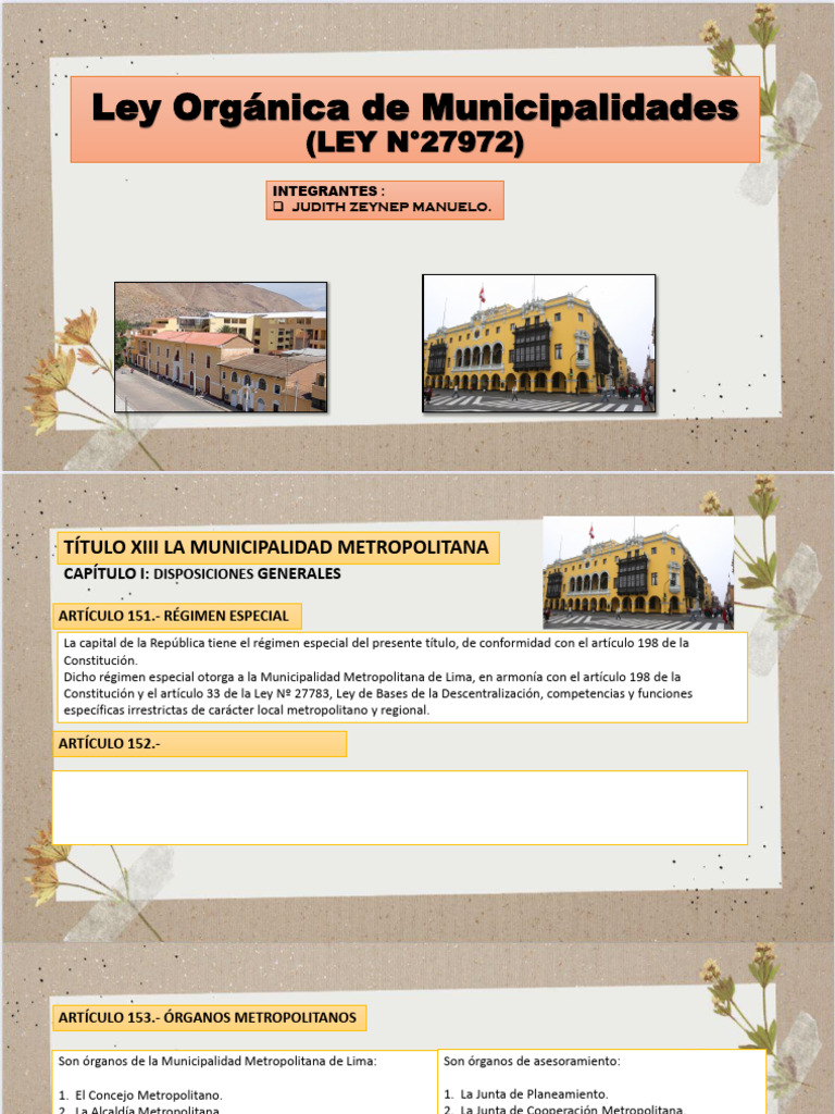Ley Organica de Municipalidades-Judith Zeynep | PDF | Gobierno local ...