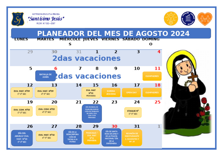 Planeador Del Mes de Agosto 2024 | PDF