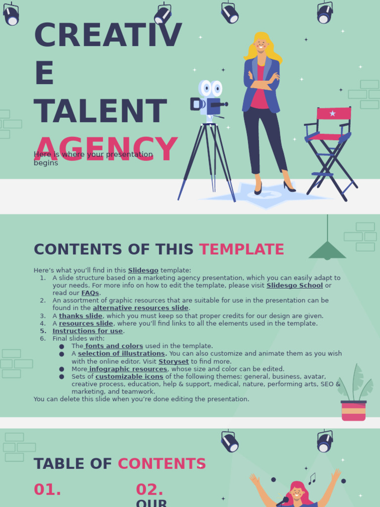 Creative Talent Agency by Slidesgo | PDF