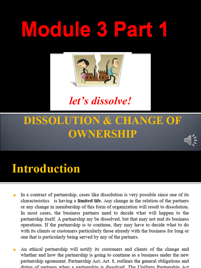 1st Year-Module-3 - Part 1 - Dissolution | PDF