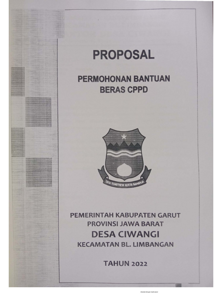 Proposal Permohonan Beras CPPD - Desa Ciwangi | PDF
