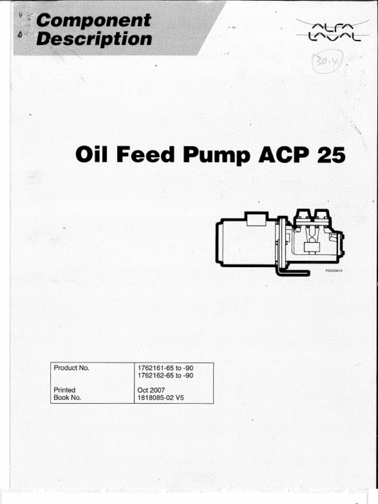 Oil Feed Pump Acp 25 | PDF