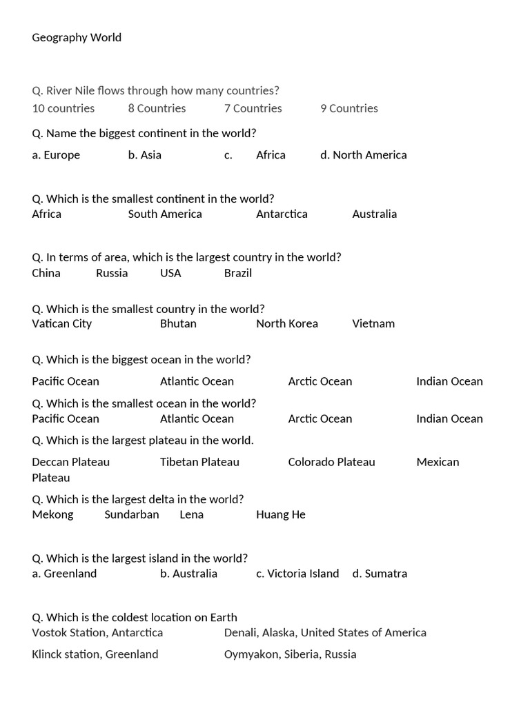World Geography | PDF | Asia | Cereals