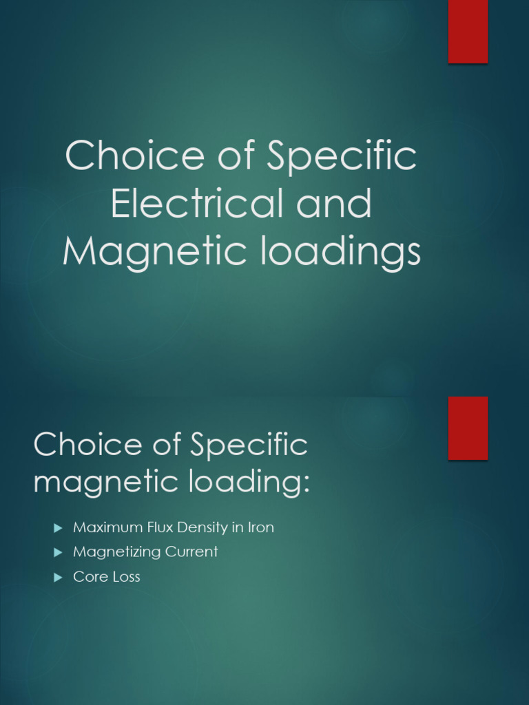Specific Mag and Elect Loading | PDF | Electrical Conductor | Transformer
