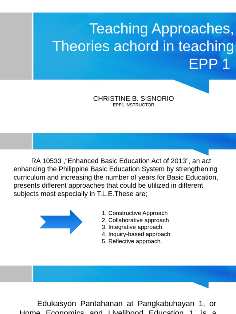 Teaching-Approaches-in-EPP | PDF