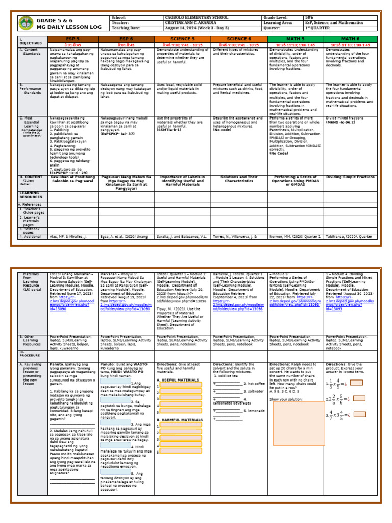 MultiGrade 5&6 DLP Q1 W3D3 | PDF