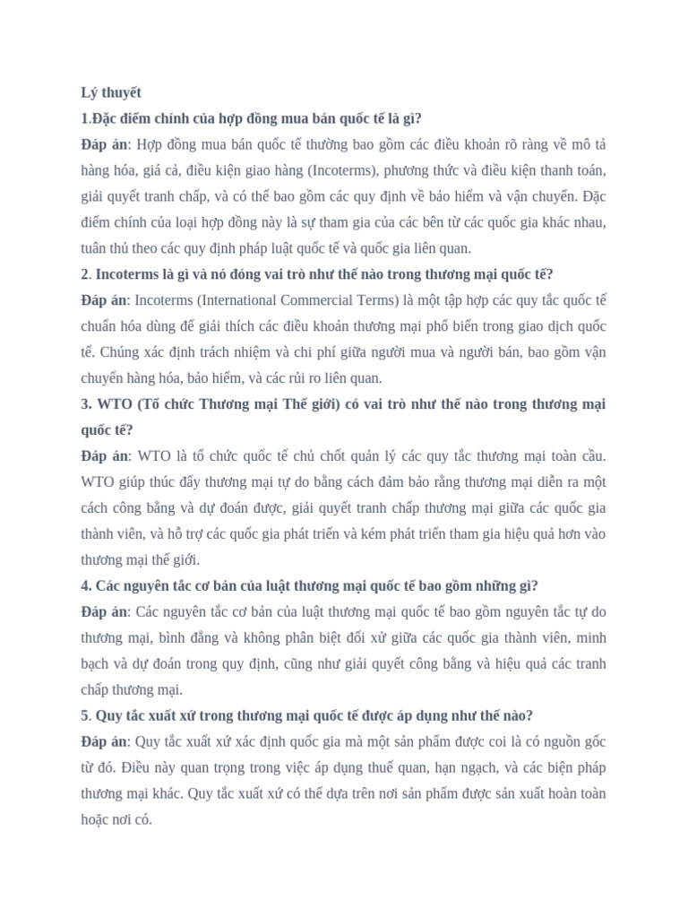 BÀI TẬP VÀ TÌNH HUỐNG LUẬT TMQT | PDF