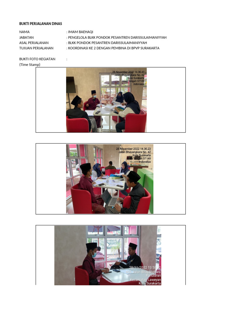 Contoh Form SPJ Transport Perjadin 2022 | PDF