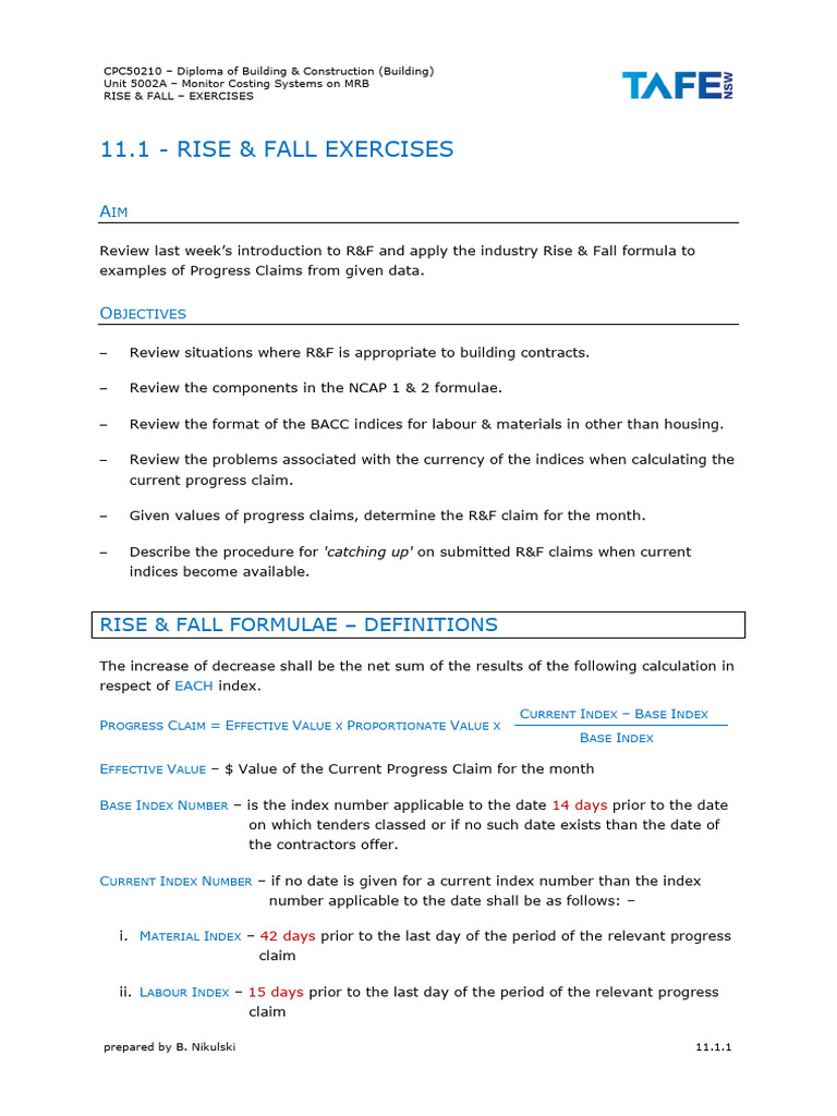 11.1 5002 - Rise & Fall EXERCISES - S221 | PDF | Business | Finance ...