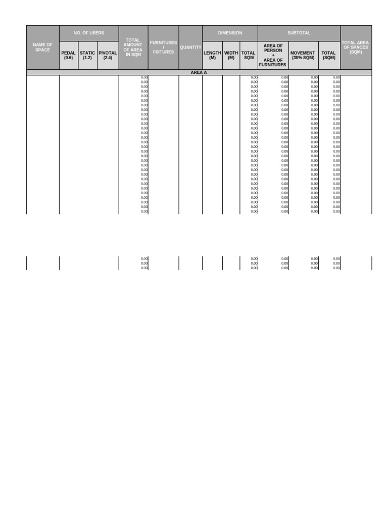 Space Programming TEMPLATE | PDF