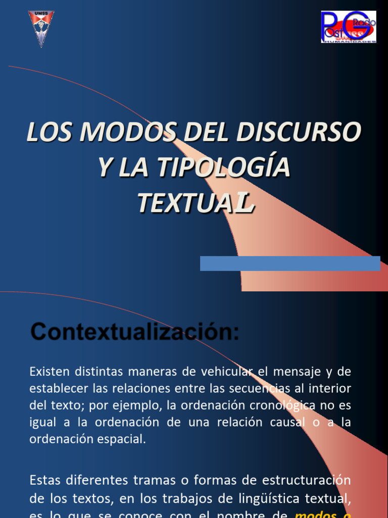 Los Modos de Discurso y La Tipología Textual | PDF | Narración ...