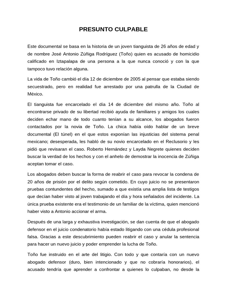 Presunto Culpable | PDF