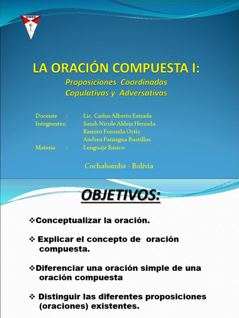 La Oración Compuesta | PDF | Oración (Lingüística) | Poesía