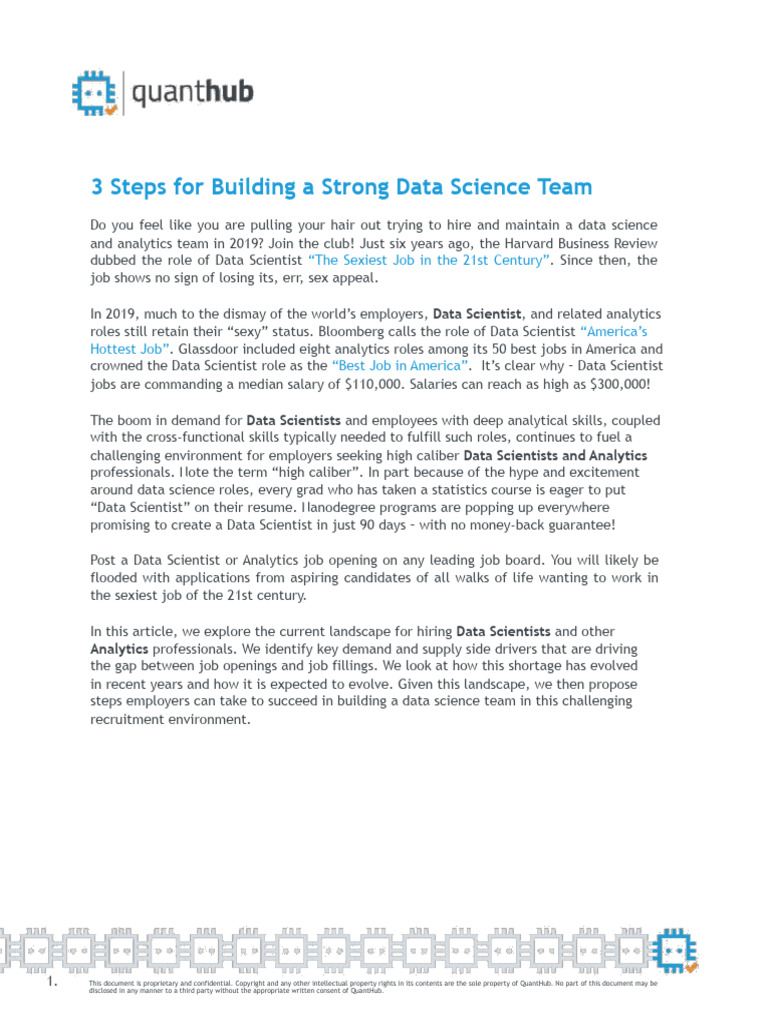 QuantHub 3 Steps To Build A Strong DS Team | PDF