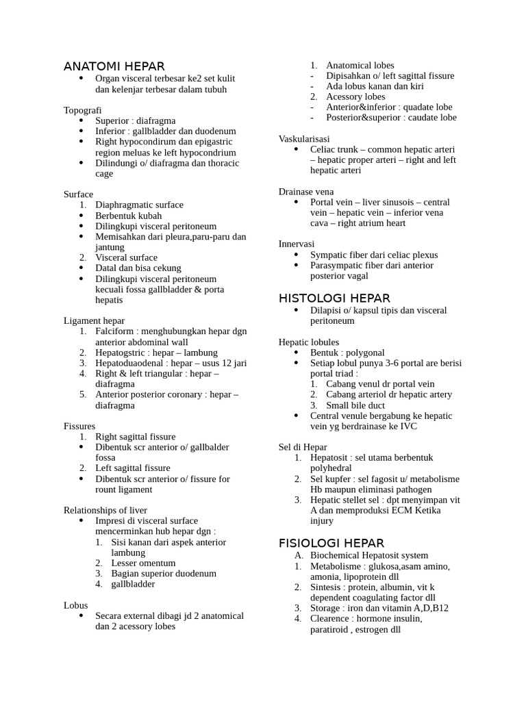 Anatomi Hepar | PDF