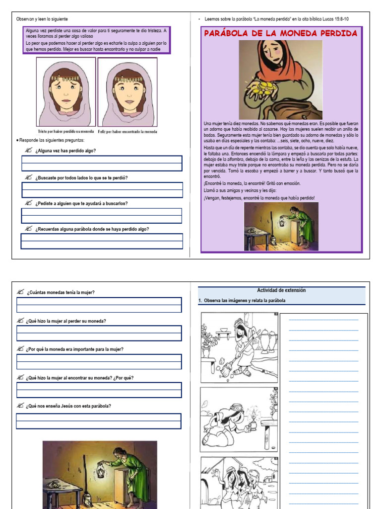 FICHA - REL - LA PARÁBOLA DE LA MONEDA PERDIDA | PDF