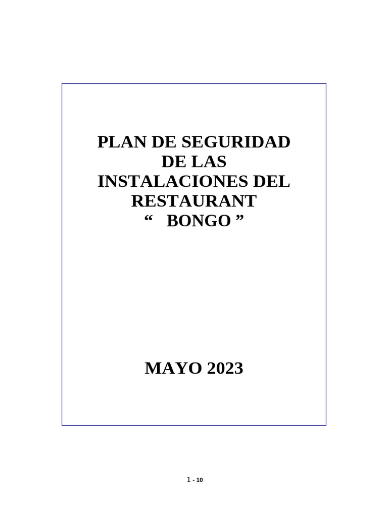 Plan Proteccion Civil BONGO | PDF