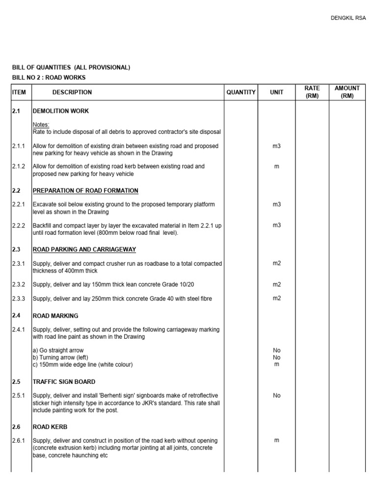 BQ - Road Work | PDF