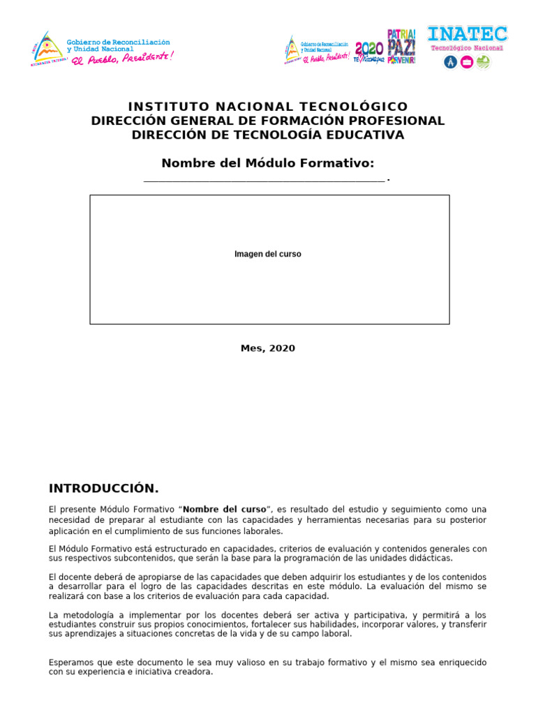 Formato - Módulo Formativo 18.02.20 | PDF