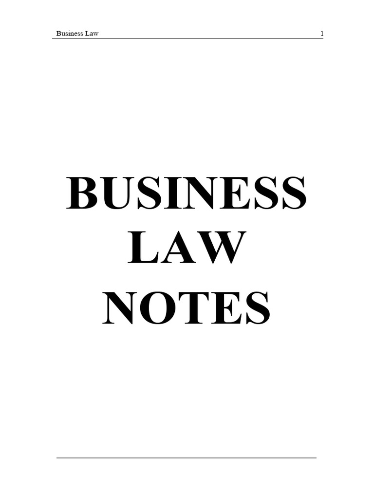 Business Law Notes | PDF