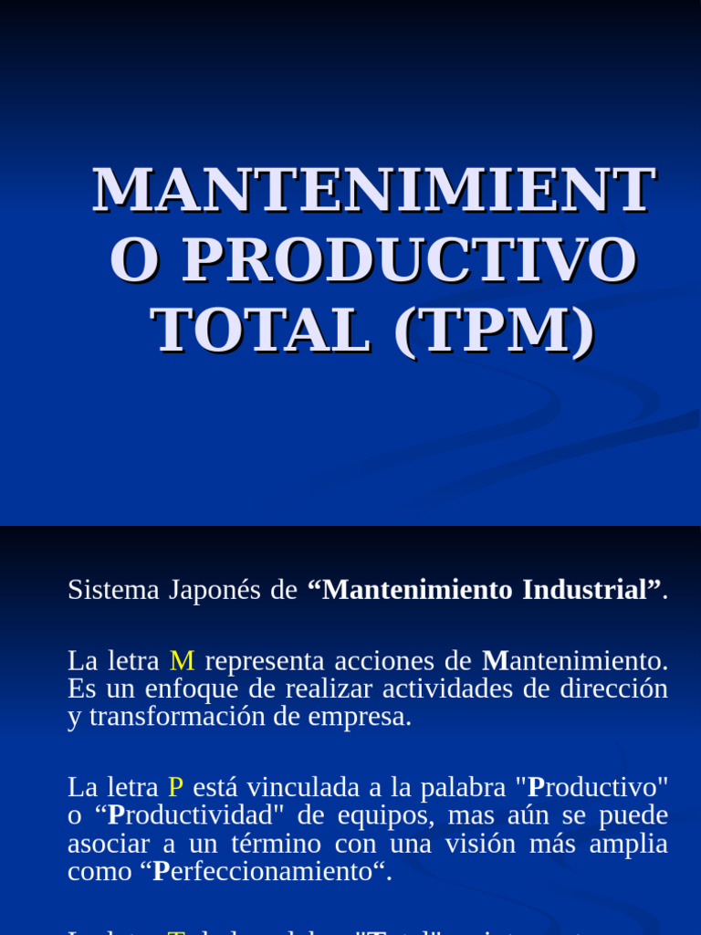 Mtto. TPM. - 20 | PDF