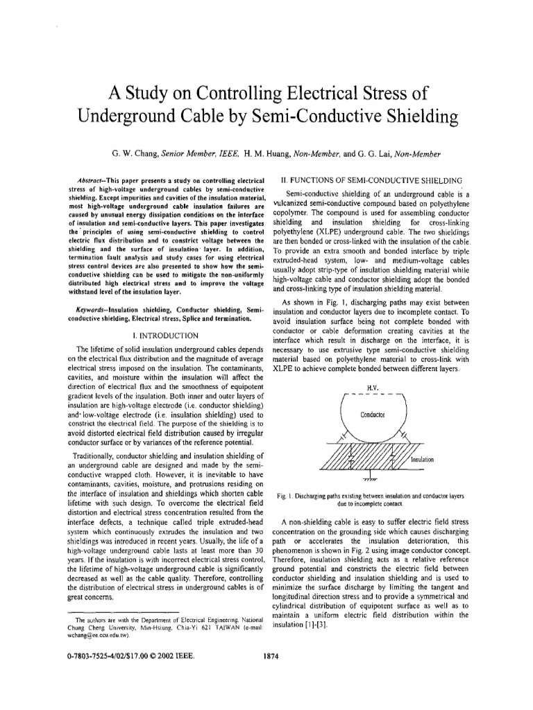 A Study On Controlling Electrical Stress of Underground Cable by Semi-Conductive Shielding | PDF