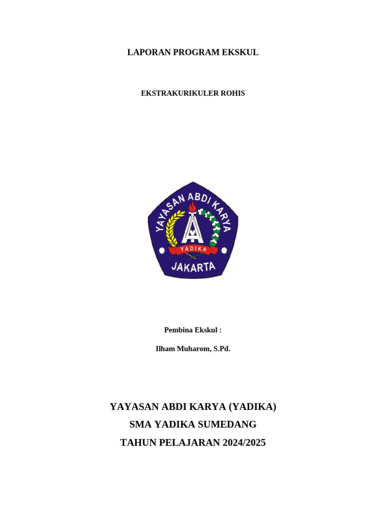 Laporan Program Ekskul | PDF