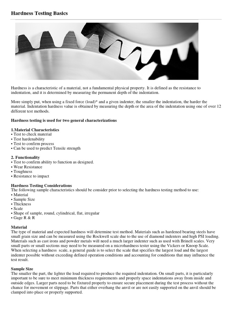 Material Hardness | PDF