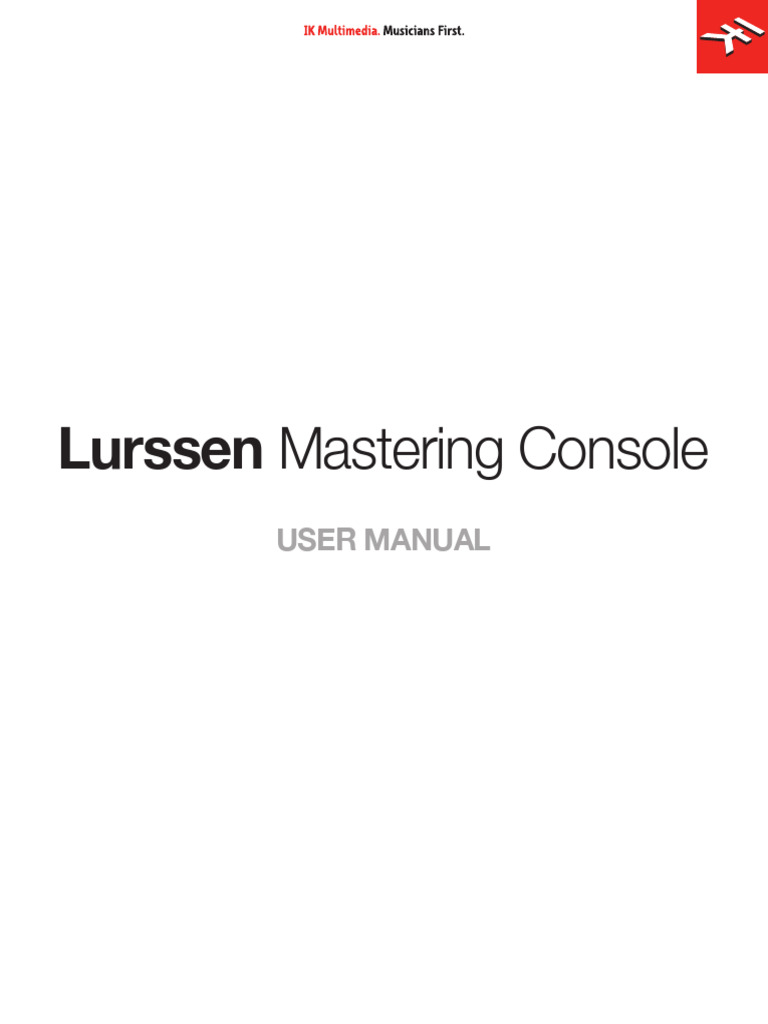 Lurssen Mastering Console User Manual | PDF