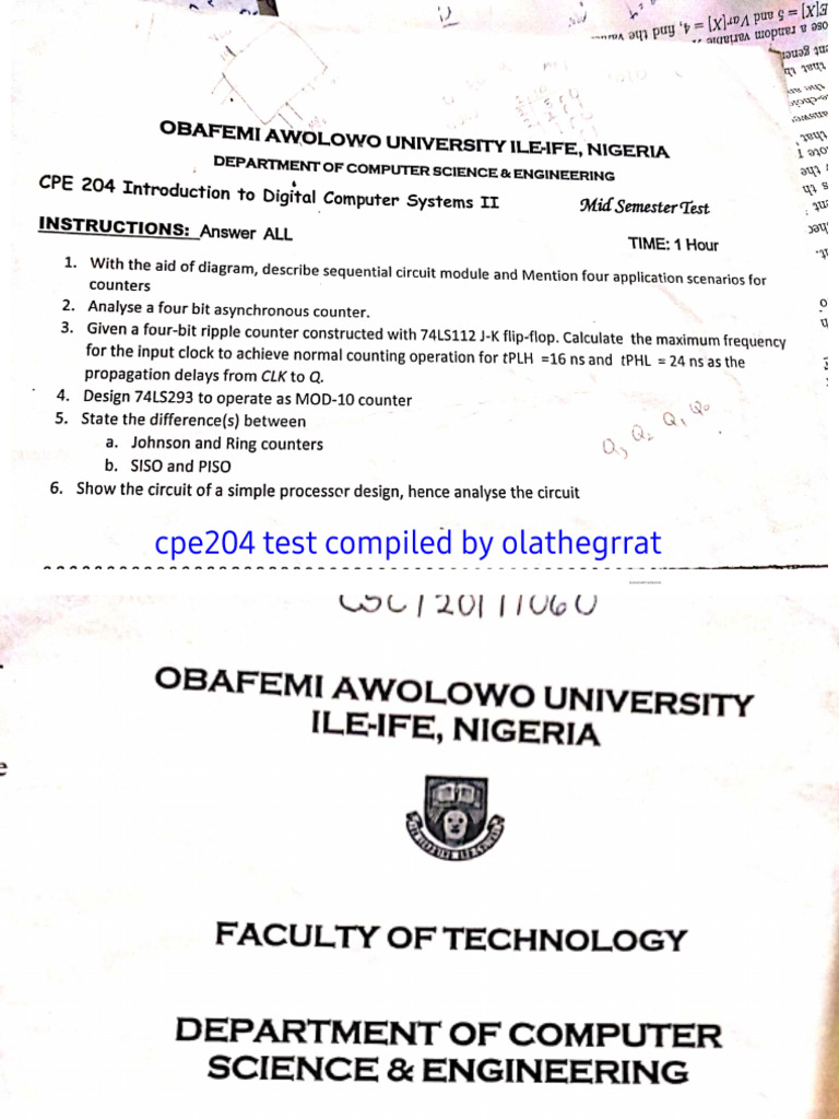 Cpe204 Compiled by Ola The Great NACOS OAU | PDF