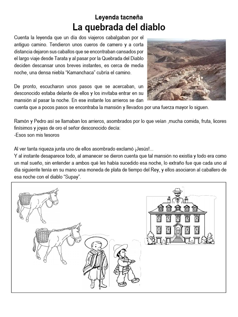 Leyenda Tacneña: LA QUEBRADA DEL DIABLO | PDF
