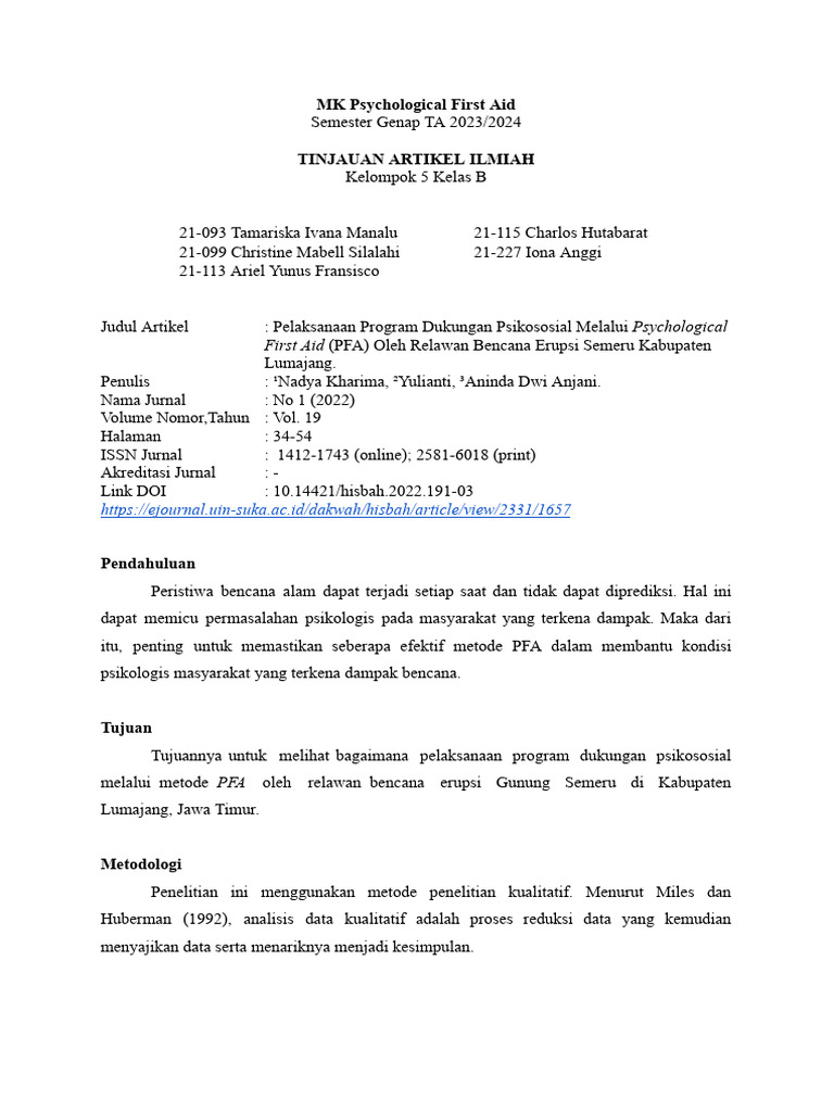 5B - Tinjauan Artikel Ilmiah | PDF