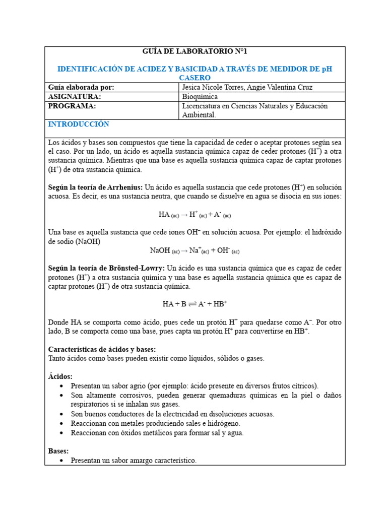 Guia Lab Bioquimica 1 | PDF