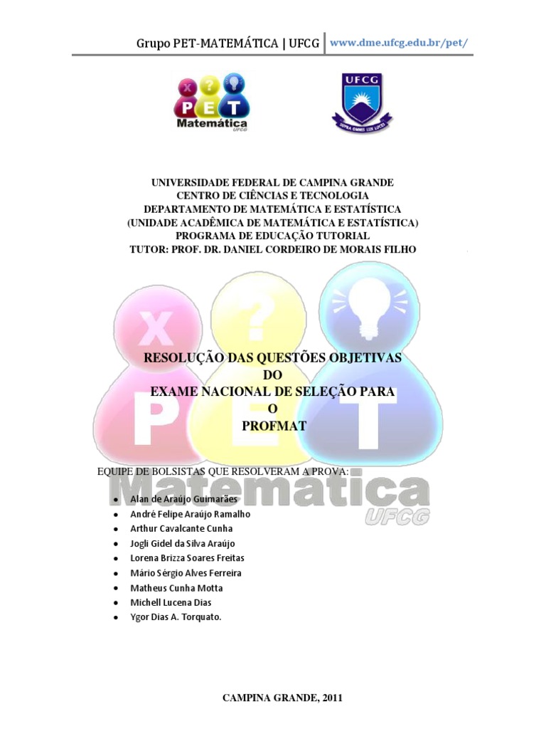 Profmat-Prova 2011 Resolvida | PDF | Triângulo | Círculo