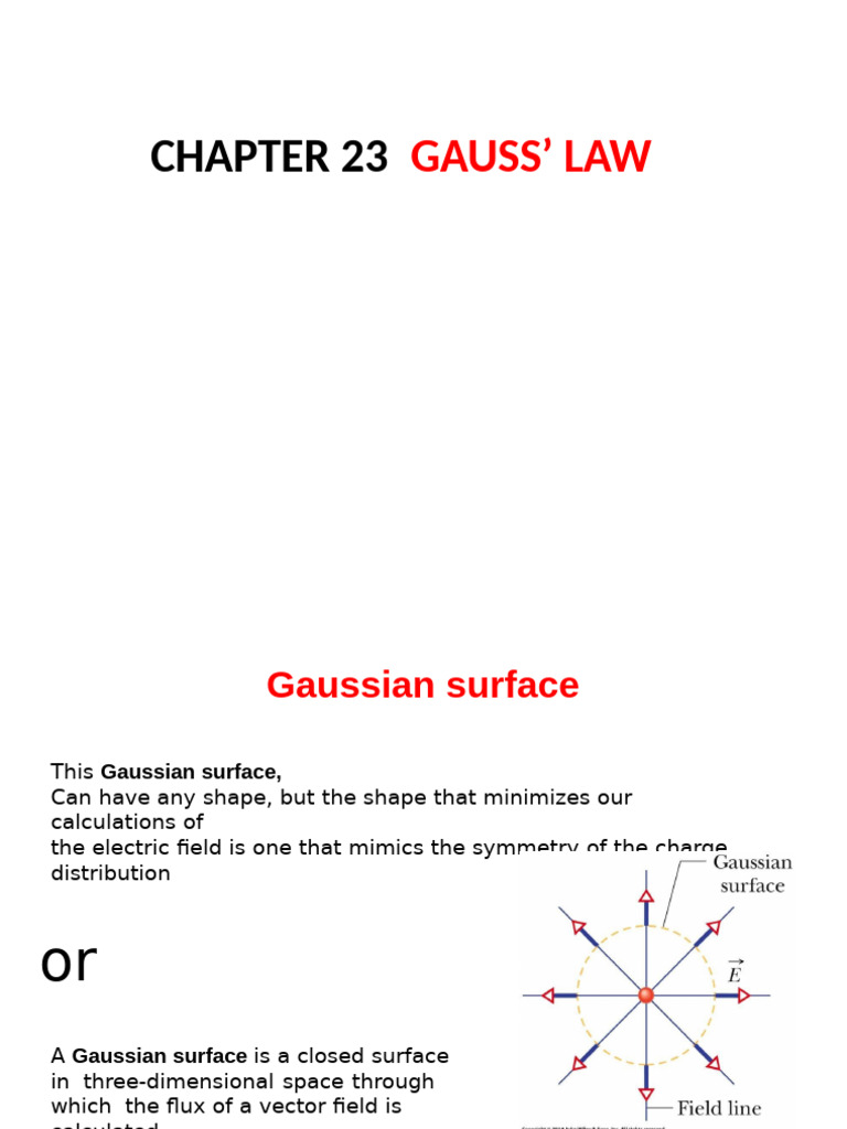 Chapter23 Gauss's Law | PDF