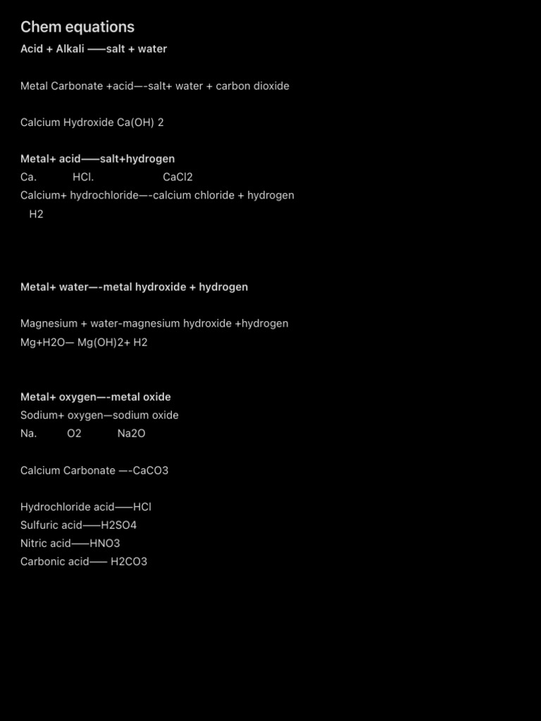 Chem Equations | PDF