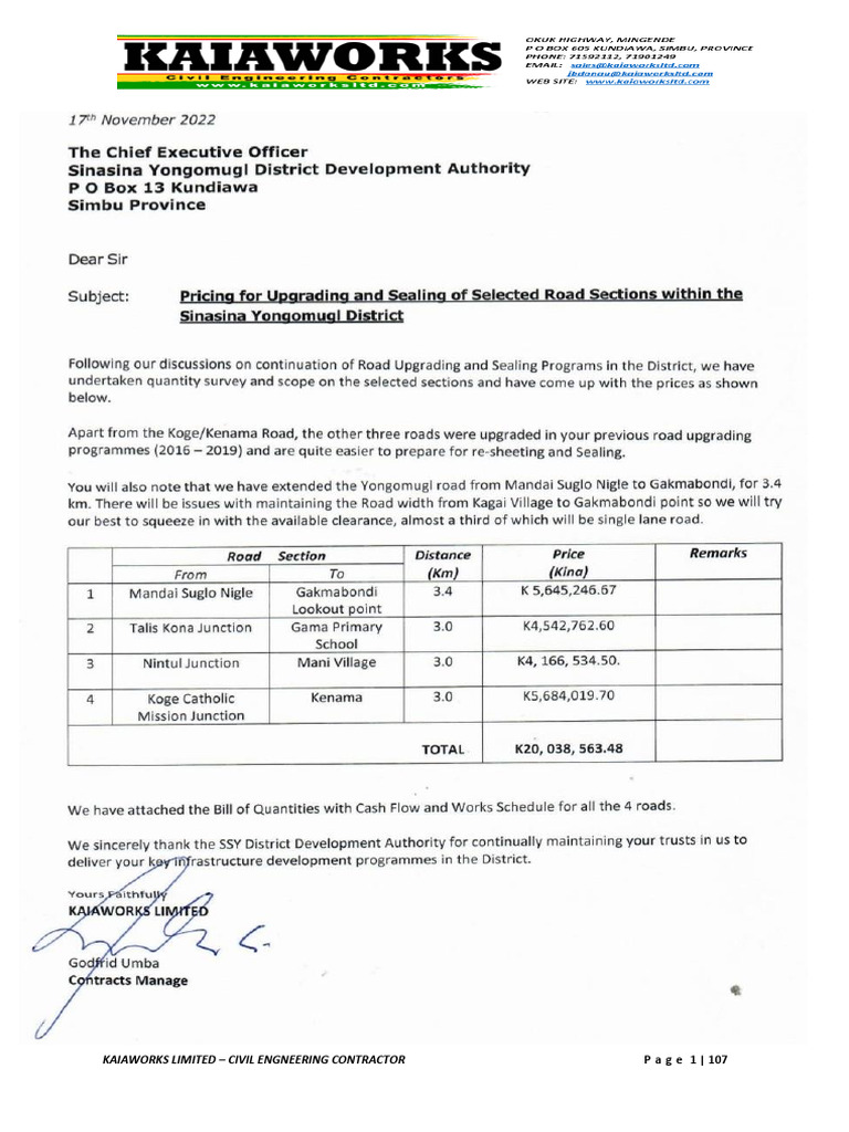 Revised Compilation SSY 4x Proposed ROads | PDF