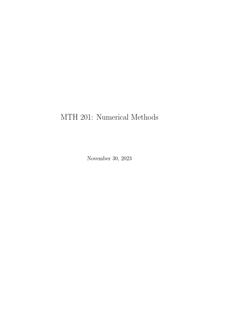 Numerical Methods | PDF