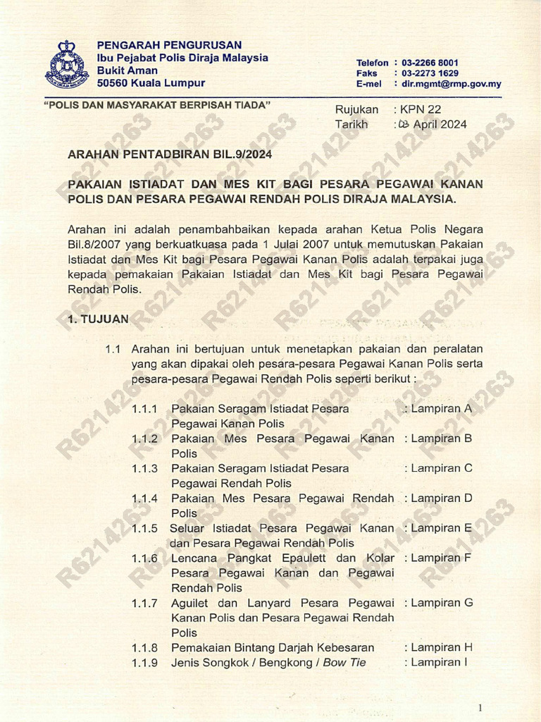 Pakaian Pesara Polis | PDF