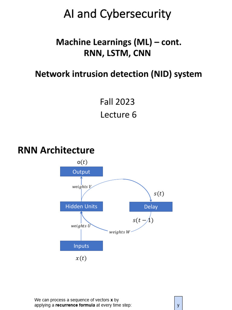 Machine Learning Rnn Lstm Cnn And Network Intrusion Detection System Pdf