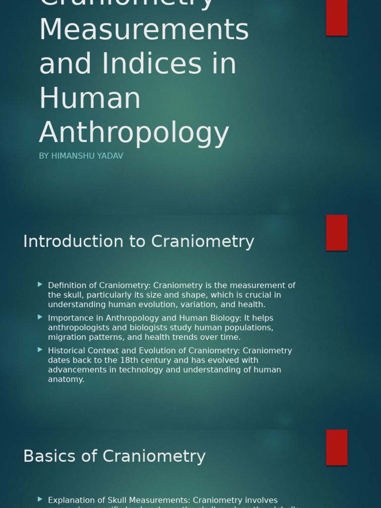 Craniometry in Human Anthropology | PDF