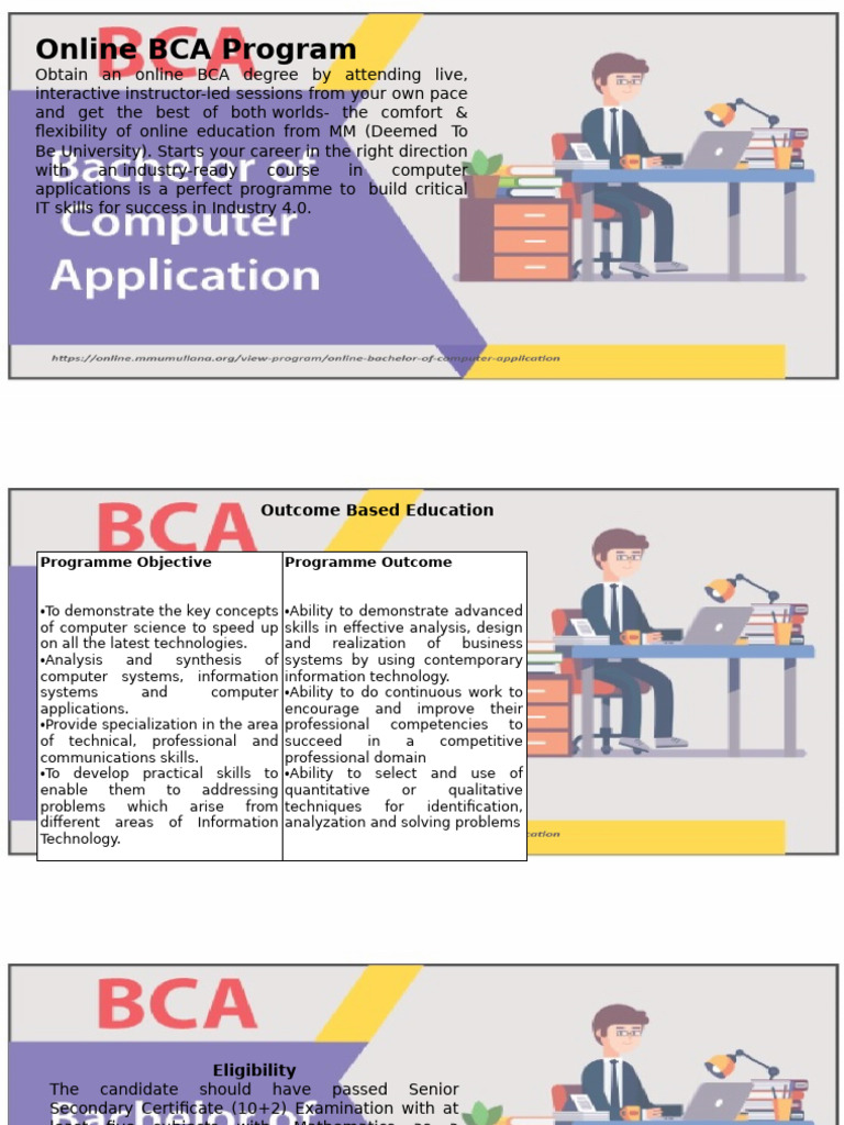 Online BCA Degree Program Overview | PDF | Business