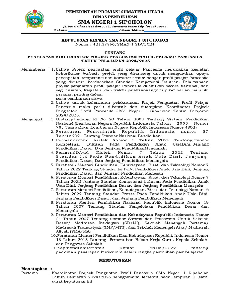 SK Koordinator P5 2024.2025 | PDF