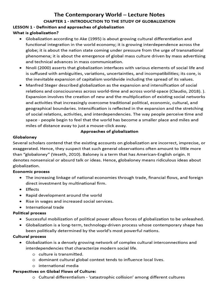 TCW Lecture Notes | PDF