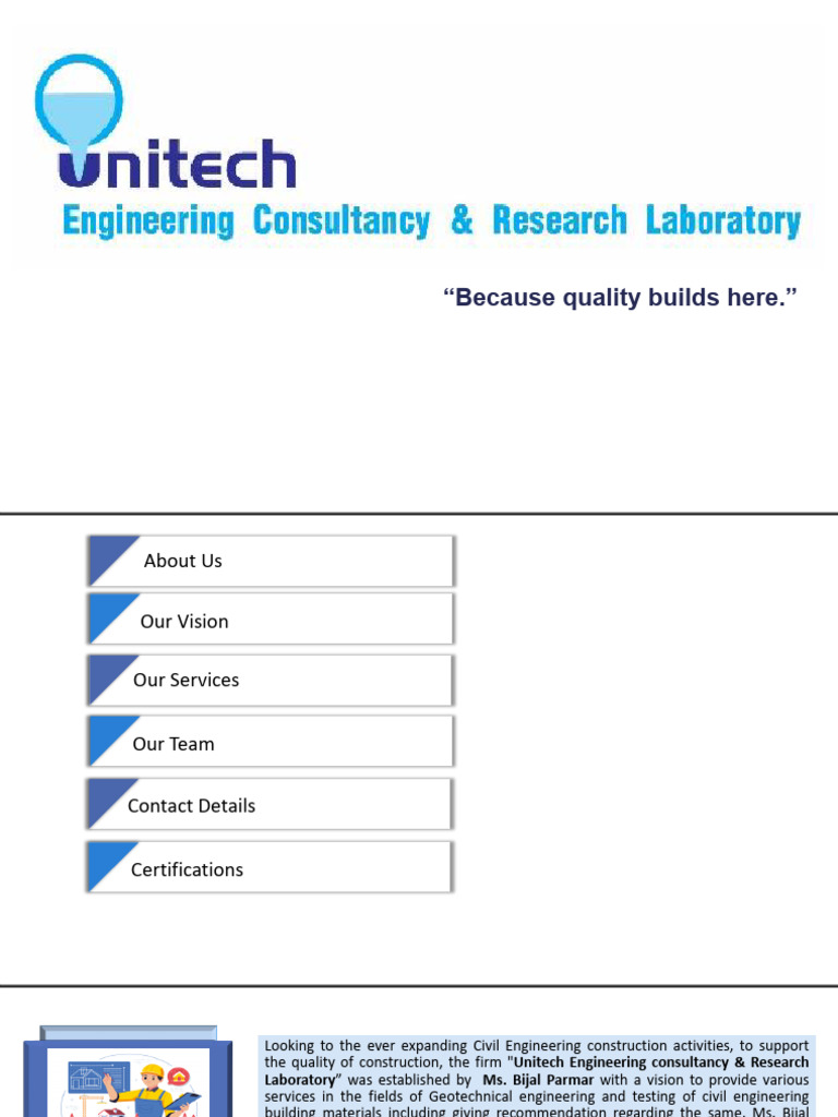 Unitech Engineering Consultancy & Research Laboratory | PDF